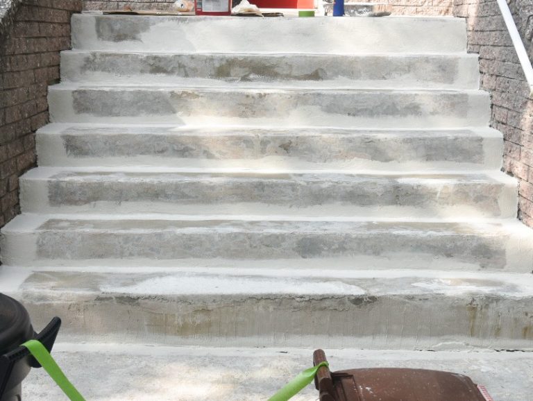 Fixing Front Steps Part II: Sanding, Concrete Repair and Textured Paint ...