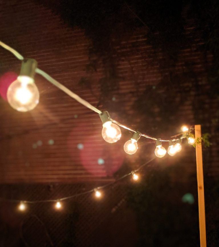 DIY String Light Planter Posts – Eclectic Spark